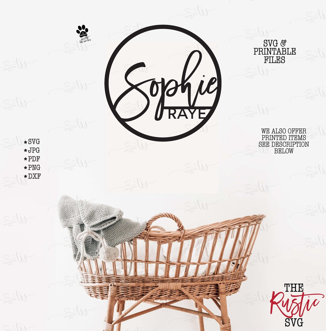 Buy Round Baby Name Svg, Custom Baby Name Svg, Nursery Svg, Name Sign ...