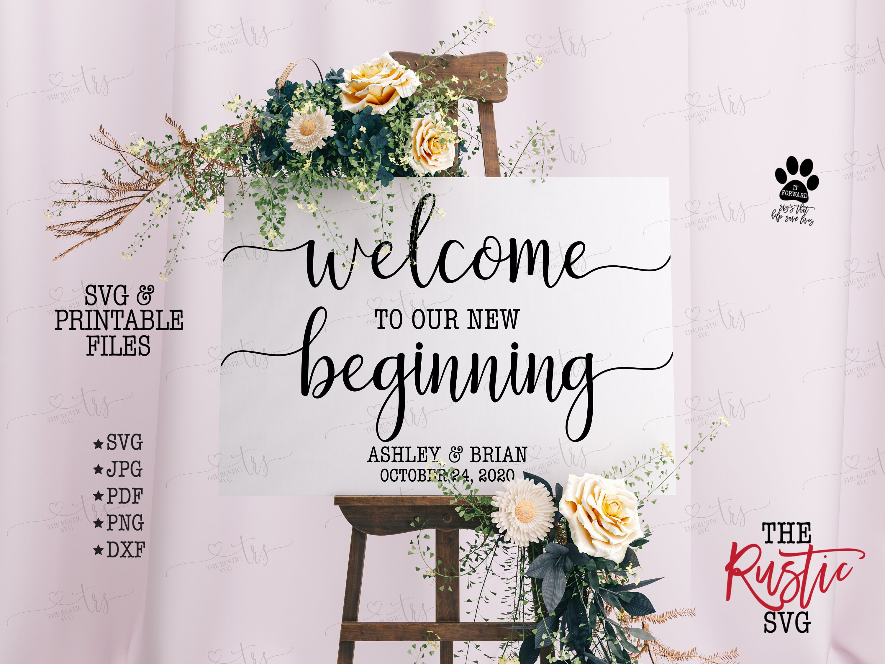 Printable Wedding Welcome Sign Welcome to Our New Beginning | Etsy