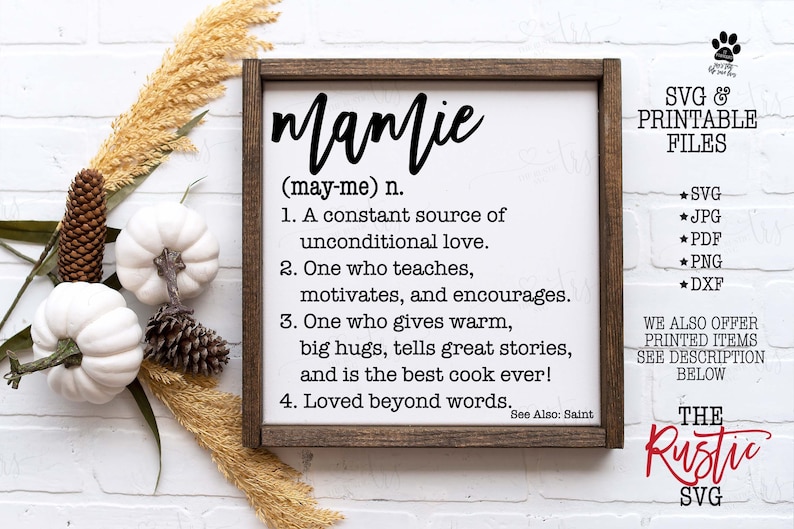 Mamie Definition Mamie Svg Grandma Definition Mother's - Etsy México