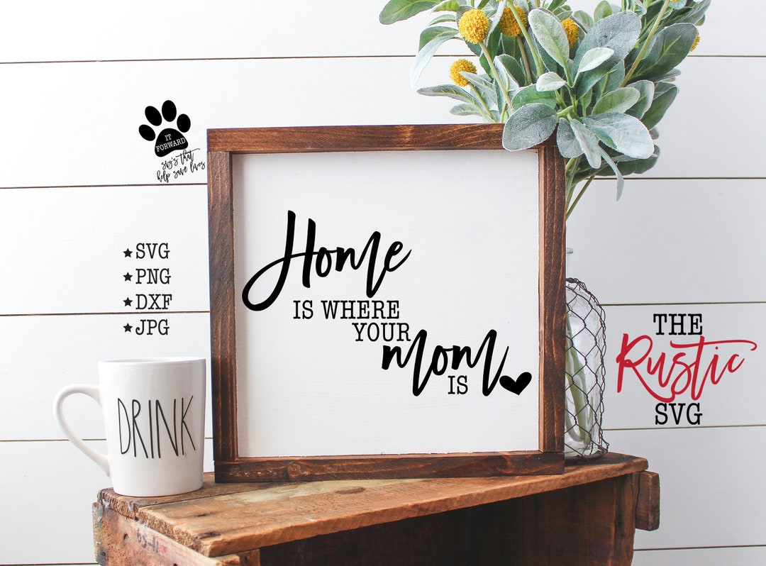 Home is Where Your Mom Is Mom Svg Mom Sign Mother's Day - Etsy