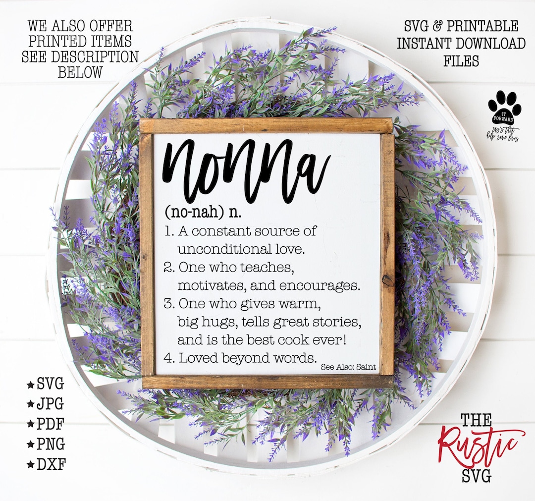 Nonna Definition, Nonna Svg, Grandma Definition, Mother's Day Gift ...