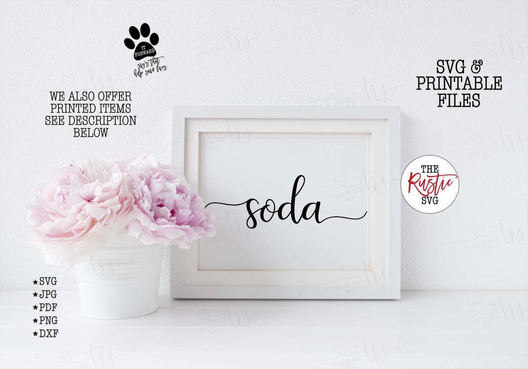 Soda, Printable Soda Sign, Printable Wedding Soda Sign, Wedding Soda ...