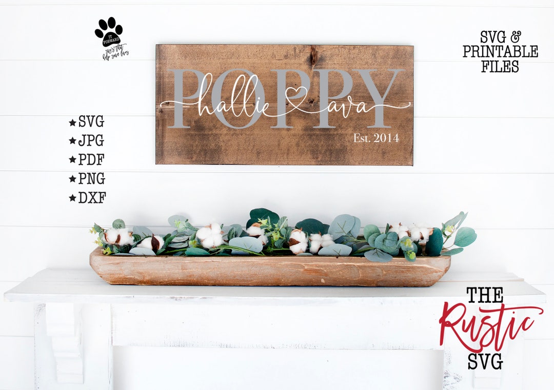 Poppy Sign, Father's Day Gift, Personalized Poppy Sign, Custom Poppy ...