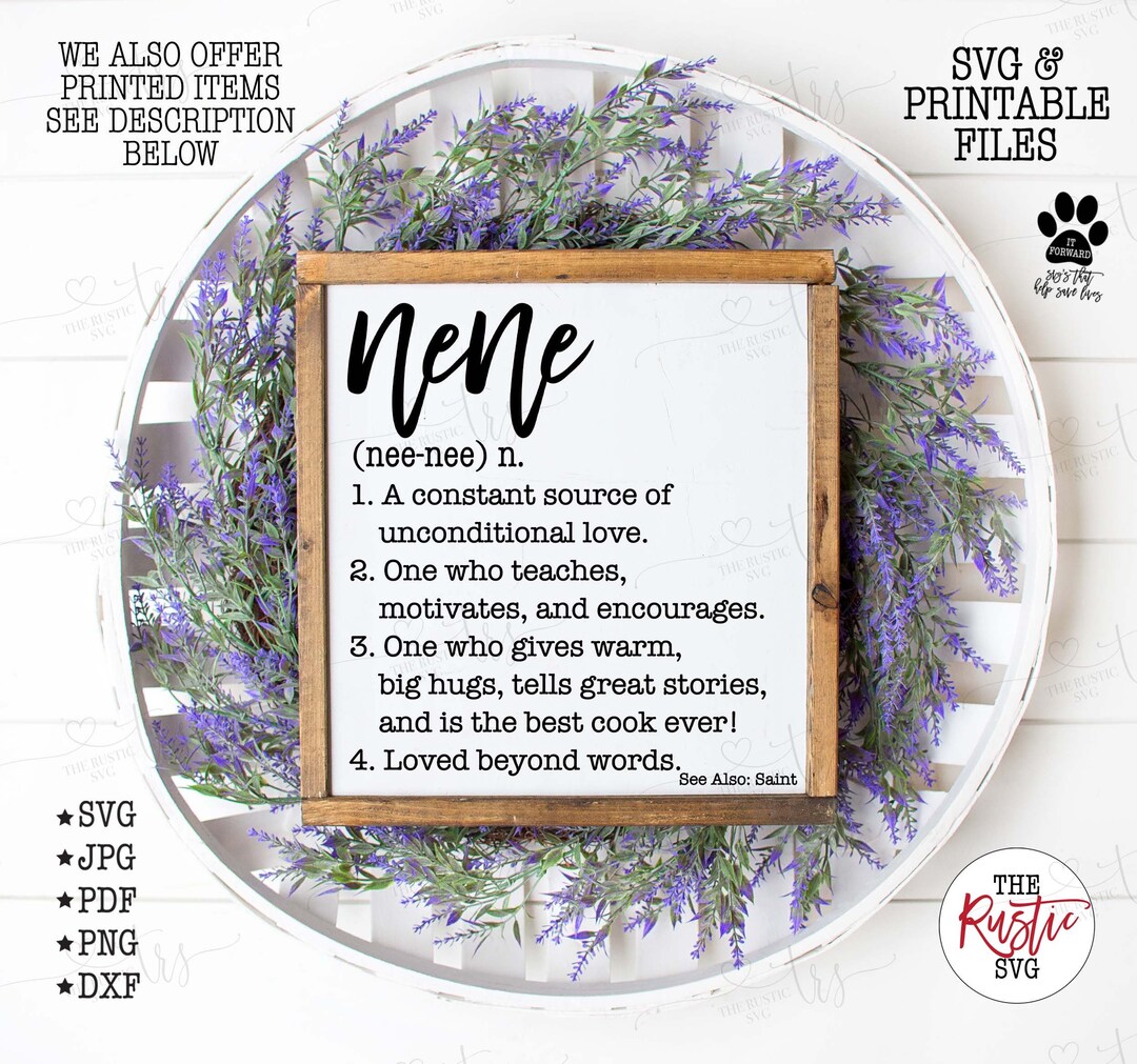 Nene Definition, Nene Svg, Grandma Definition, Mother's Day Gift, Nene ...