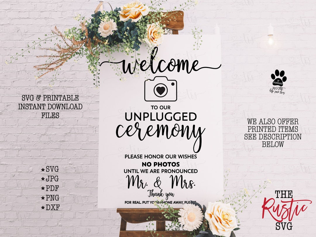 Unplugged Ceremony Sign, Printable Unplugged Ceremony Sign, Large ...