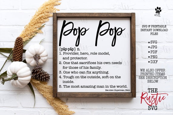 Pop Pop Definition Sign Pop Pop Svg Pop Pop Definition | Etsy