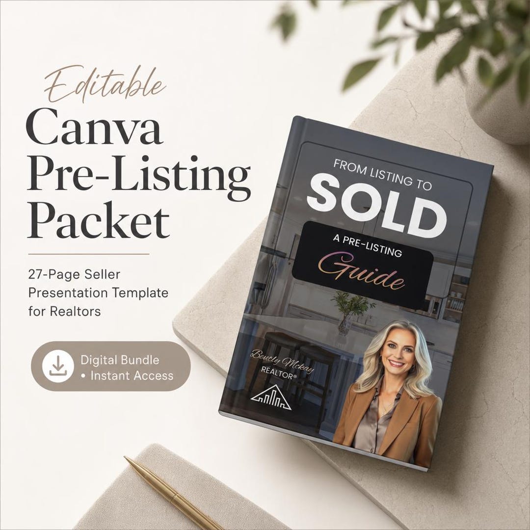 Editable Canva Pre-listing Presentation | 27-page Real Estate Agent ...