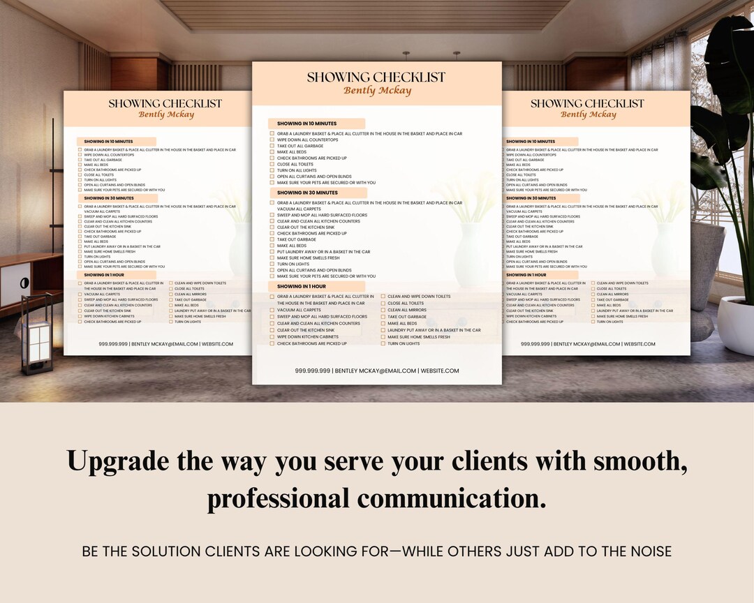 Real Estate Showing Checklist: Realtor Home Tour Guide (editable Canva ...