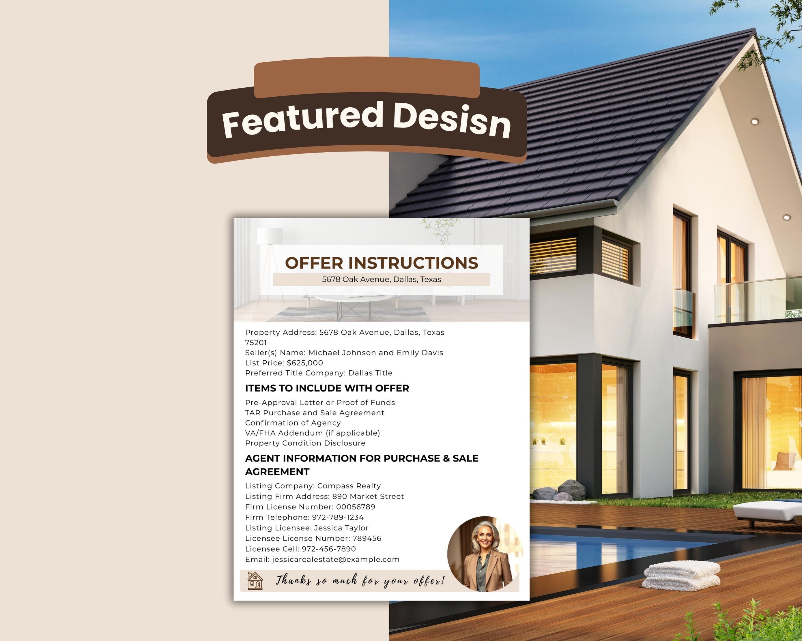 Real Estate Offer Instructions Template: Editable Canva Guide (8.5x11 ...