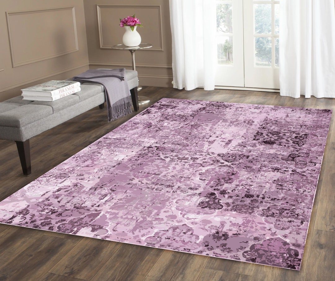 Silky Soft Rug, Purple Rug, Distressed Rug, Area Rug, 4x6 Kilim Rug ...