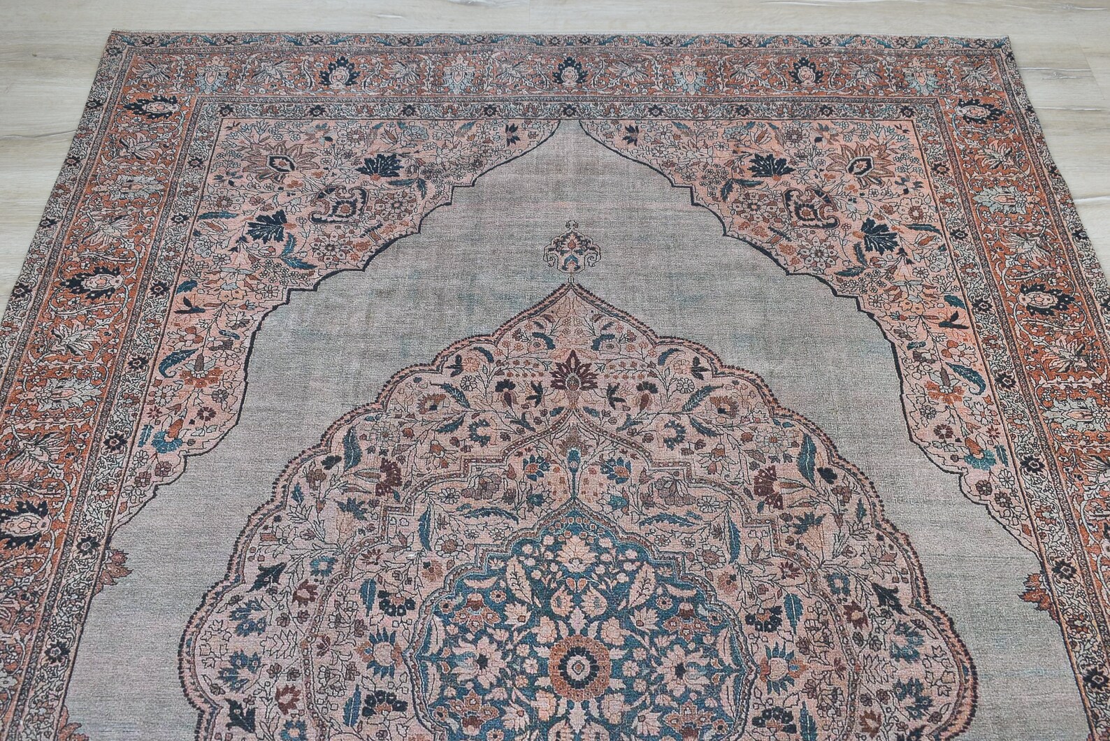 Farmhouse Rug Stone Color Rug Blue and Green Distressed - Etsy