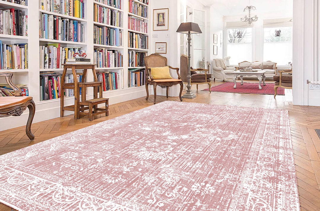 4x6 Area Rug, Bohemian Rug, Modern Rug, Pink Rug, Interior Decoration ...