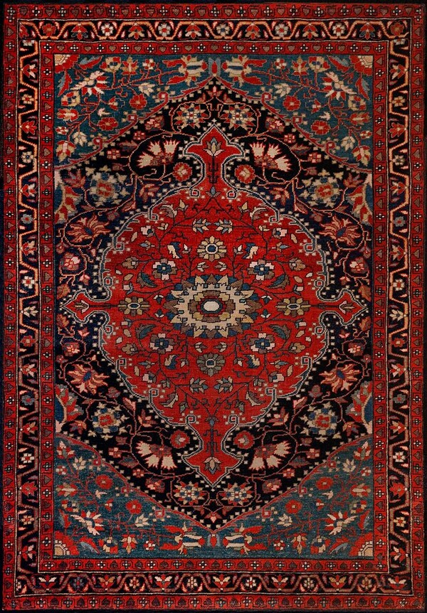 Karabagh Floral Rug, Oriental Azerbaijani Carpet, Bohemian Floor Rug ...