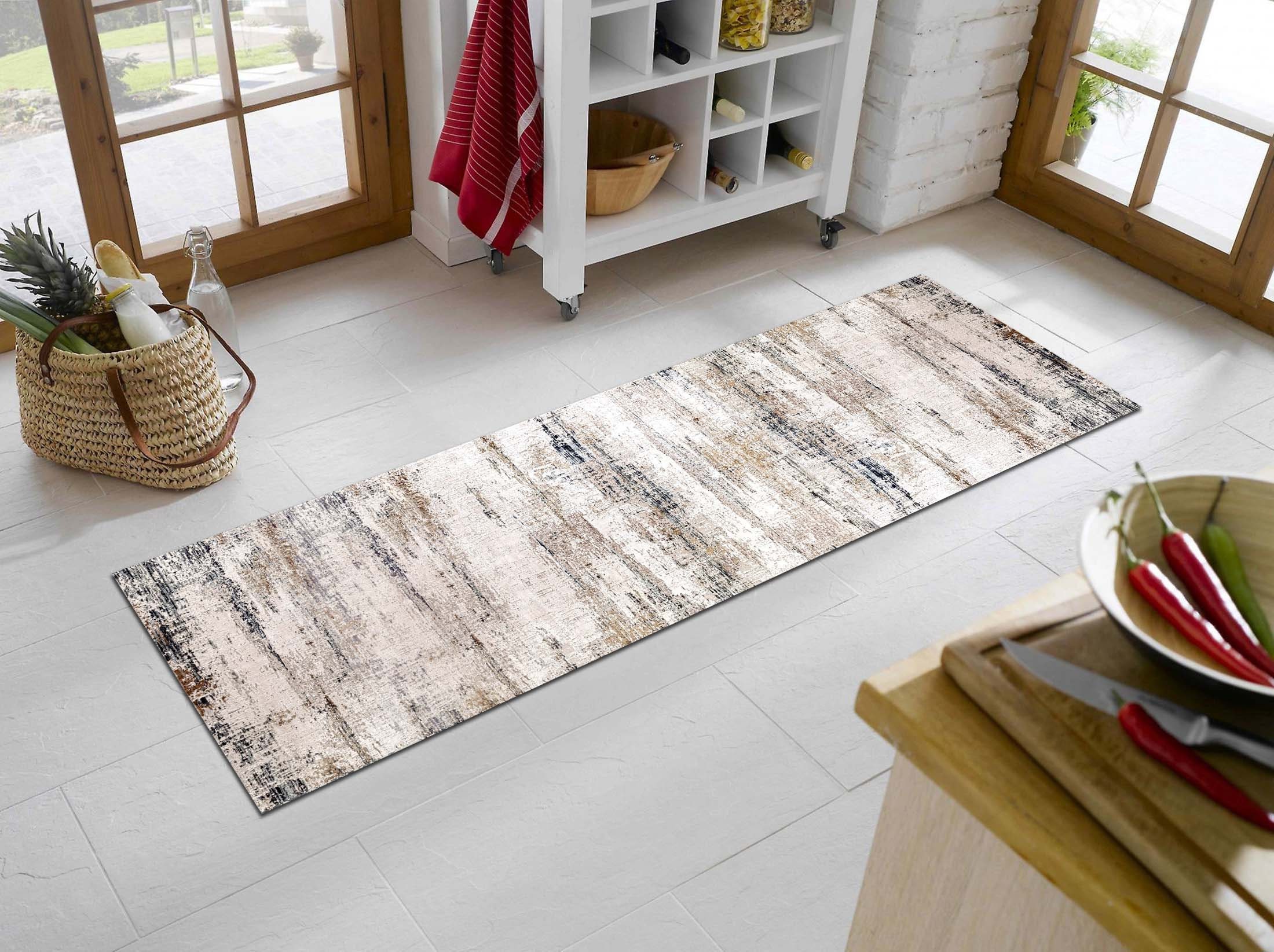 Modern Runner Rug, Abstract Living Room Bedroom Dining Faded Luxury ...