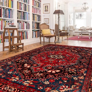 Oriental Medallion Red Area Rug Rustic Mid Century Modern Small Large ...