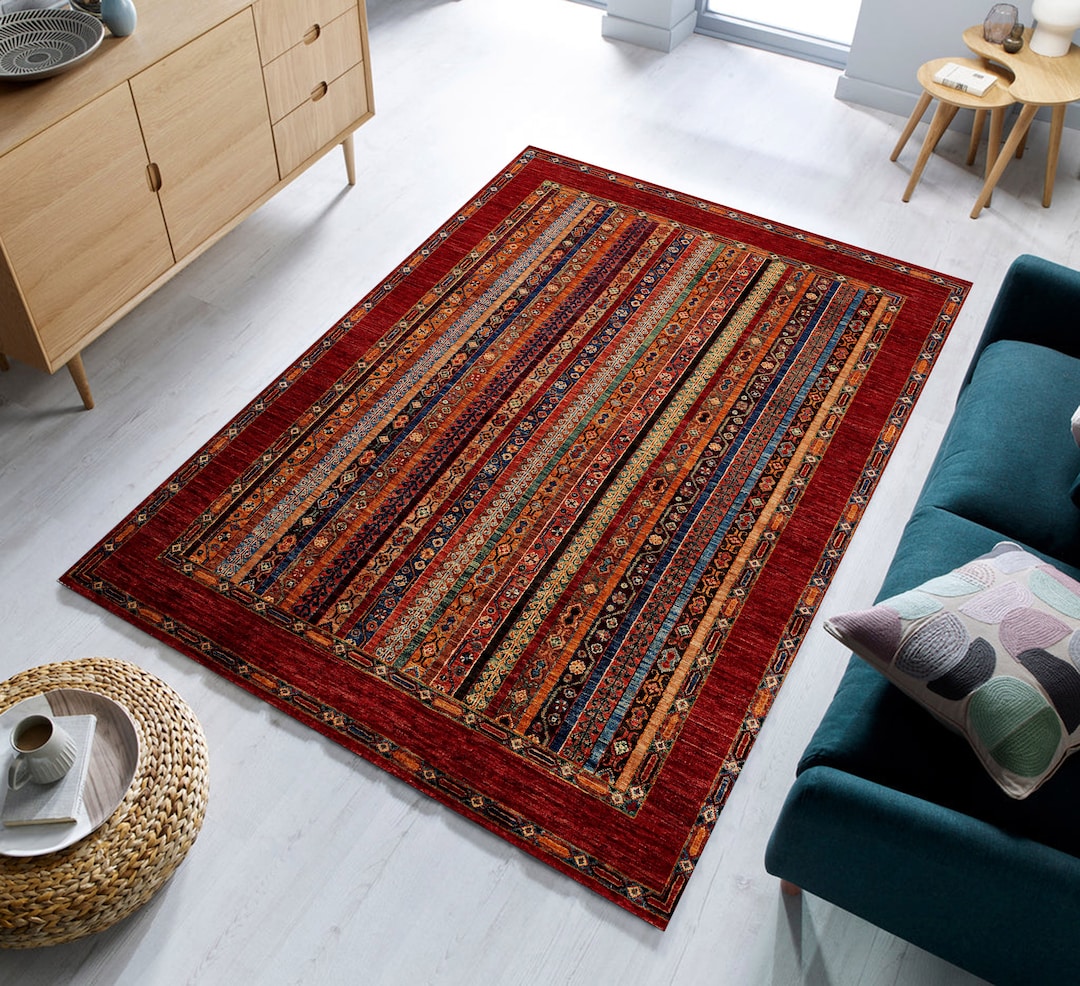 Rugs 5x8, Area Rugs 4x6, Red Turkish Rug 5x8, Cotton Rug, Oriental Rug ...