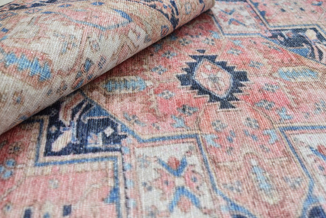 Pink Rug Area Rugs Vintage Pink Persian Rug Heriz Rug Pink - Etsy