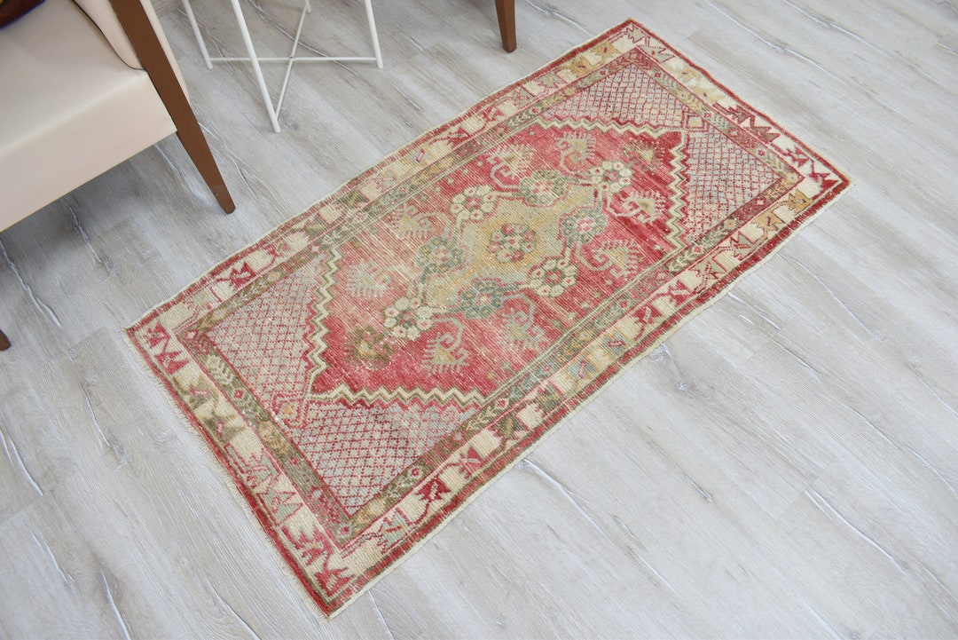 Unique Rug, Pink Turkish Rug, 2'7"x5', Anatolian Rug, Small Runner Rug ...