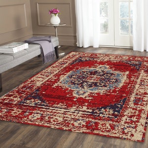 Silky Soft Rug, Red Turkish Rug, Rustic Modern Rug, Rug for Living Room ...