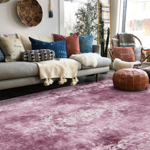 Silky Soft Rug Lilac, Mauve & Plum Shades Rug by Kilimway, Luxury ...