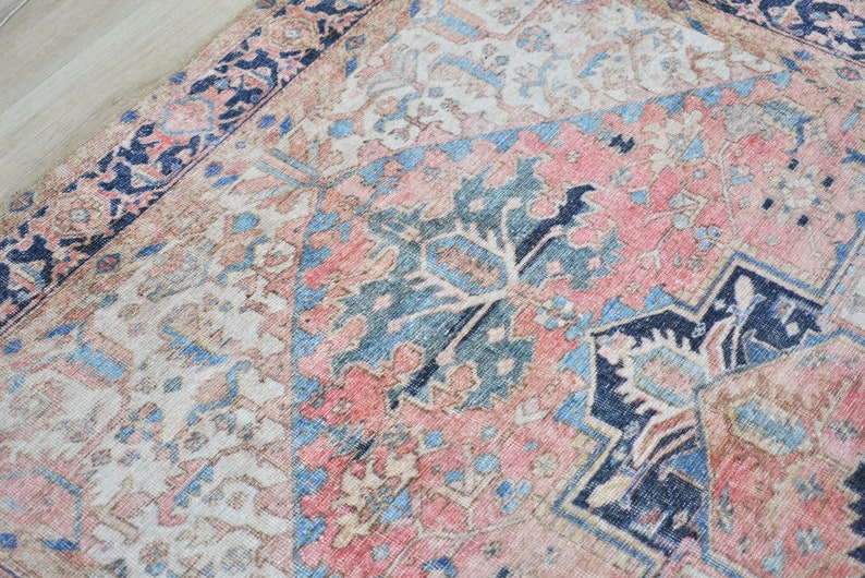Pink Rug Area Rugs Vintage Pink Persian Rug Heriz Rug Pink - Etsy