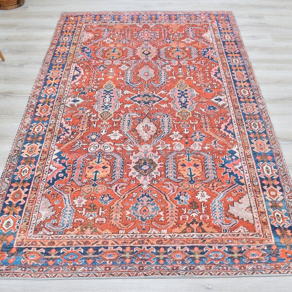Persian Blue and Red Rug - Etsy