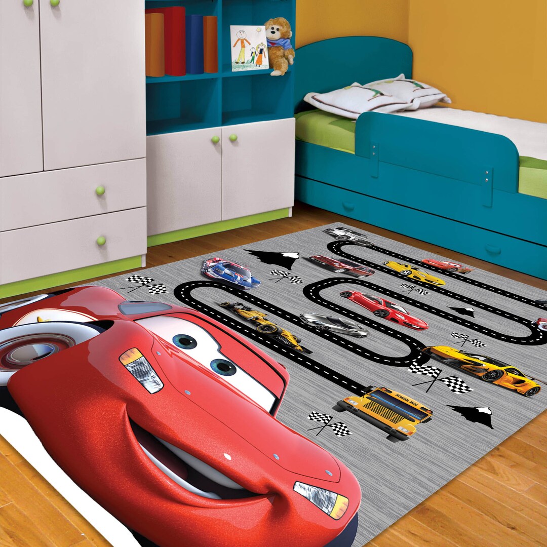 Cars Playground Carpet, Nursery Decor, Boys Rug, Youth Room Mat, Kids ...