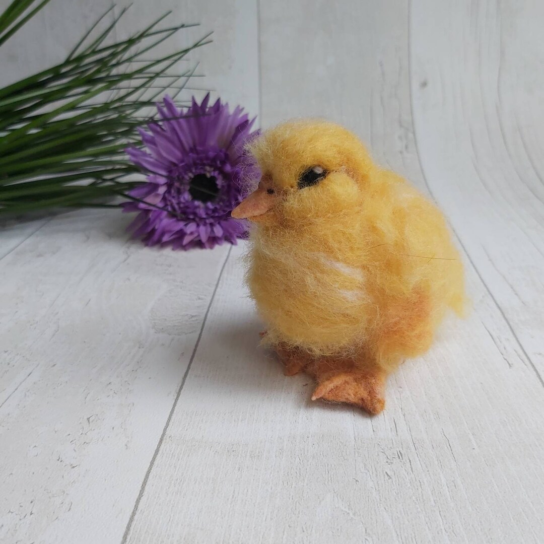 Needle Felted Duck Chick. Handmade Wool Yellow Duck Cute - Etsy