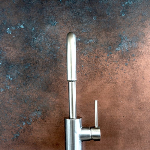 Kitchen Splashback Aged Copper Effect misty Blues | Etsy