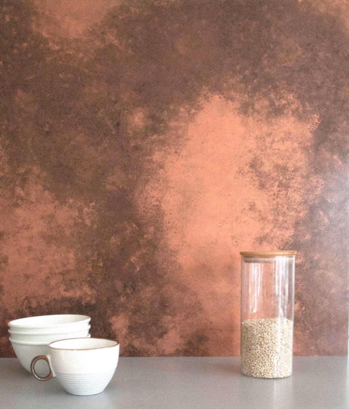Kitchen Splashback Aged Copper Effect misty Blues - Etsy