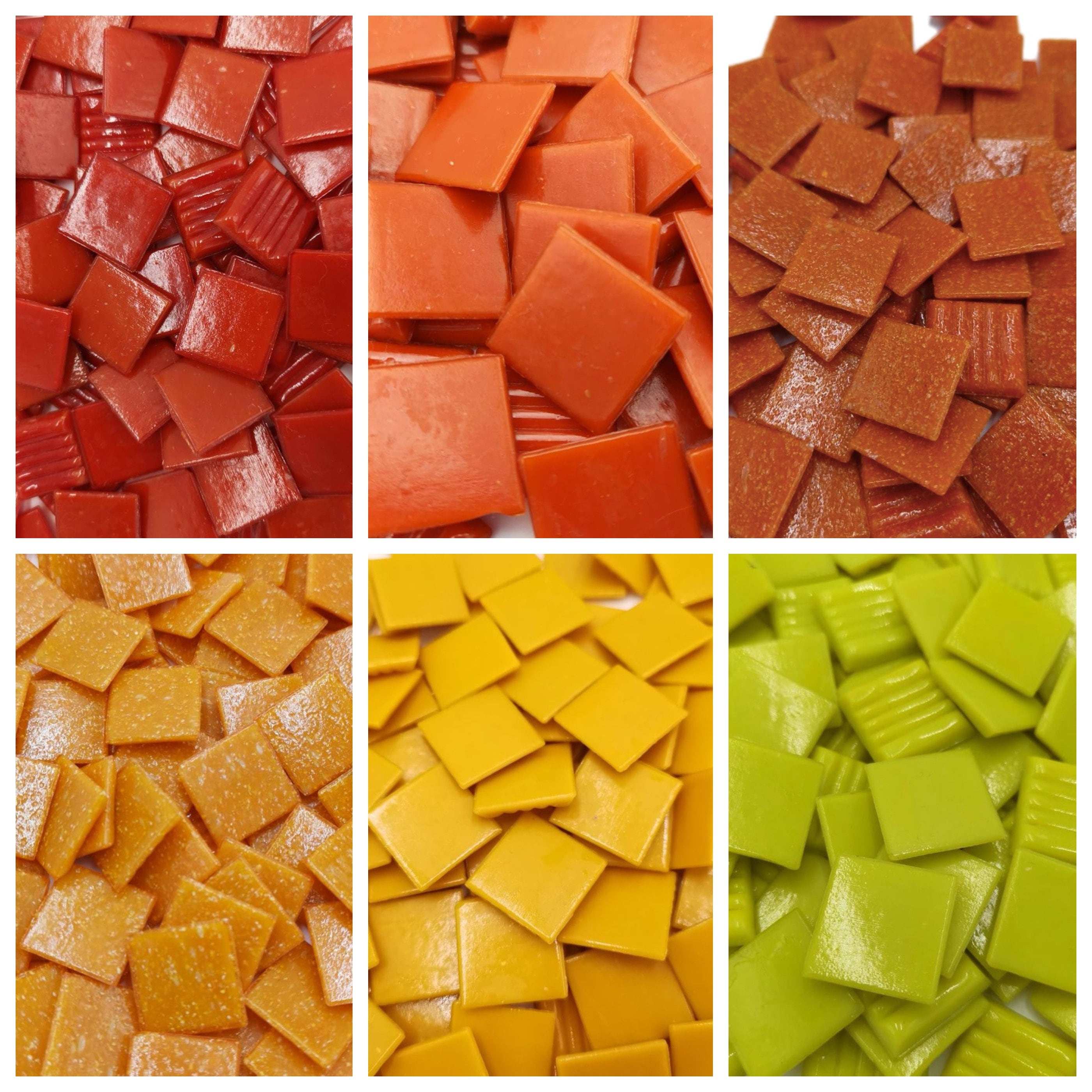 1kg 2x2 cm Glass mosaic tiles Yellow-orange-red | Etsy
