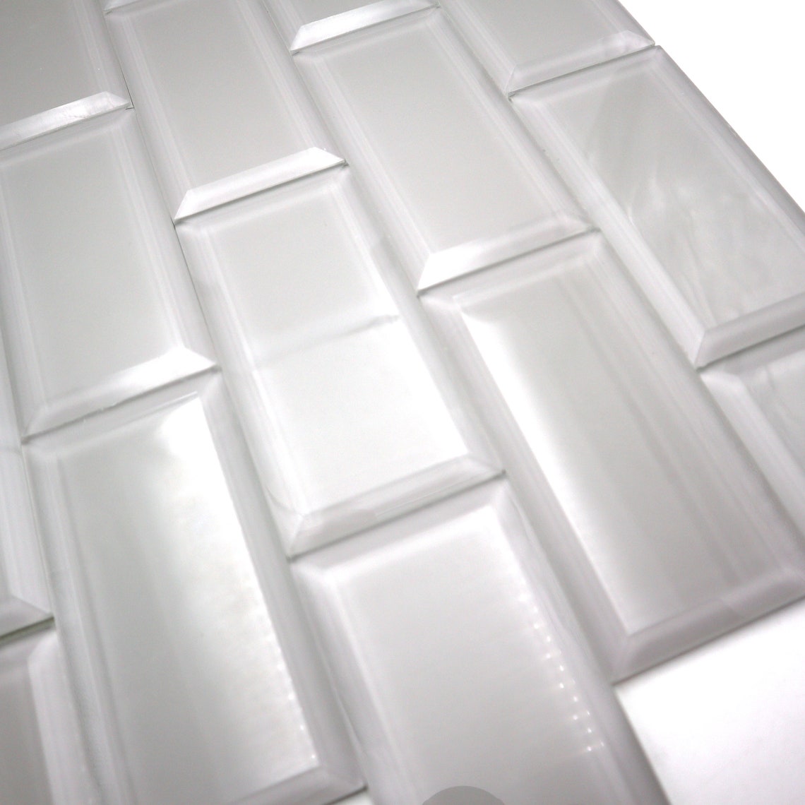 Beveled Edge Glass Subway Tile: Kitchen & Bath (150x75x6mm) - Etsy