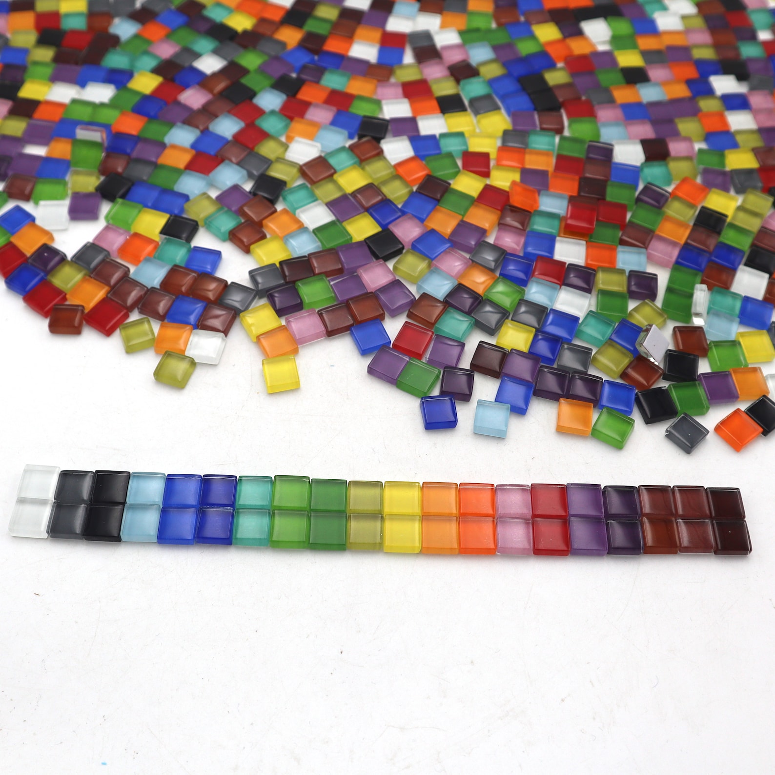 Soft Glass Mosaic Tile 20 Colours Mixed 1 X 1 Cm 1kg About 1000pieces ...