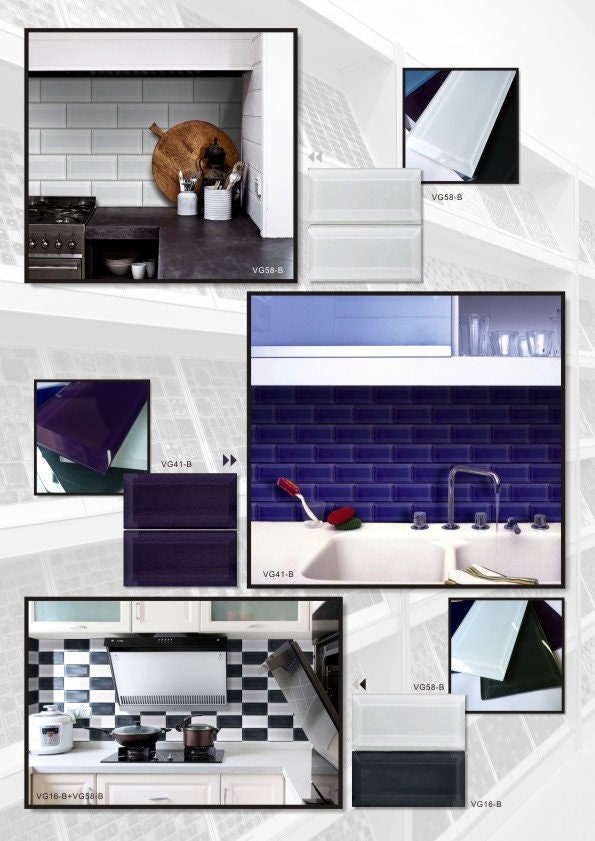 Beveled Edge Glass Subway Tile: Kitchen & Bath (150x75x6mm) - Etsy