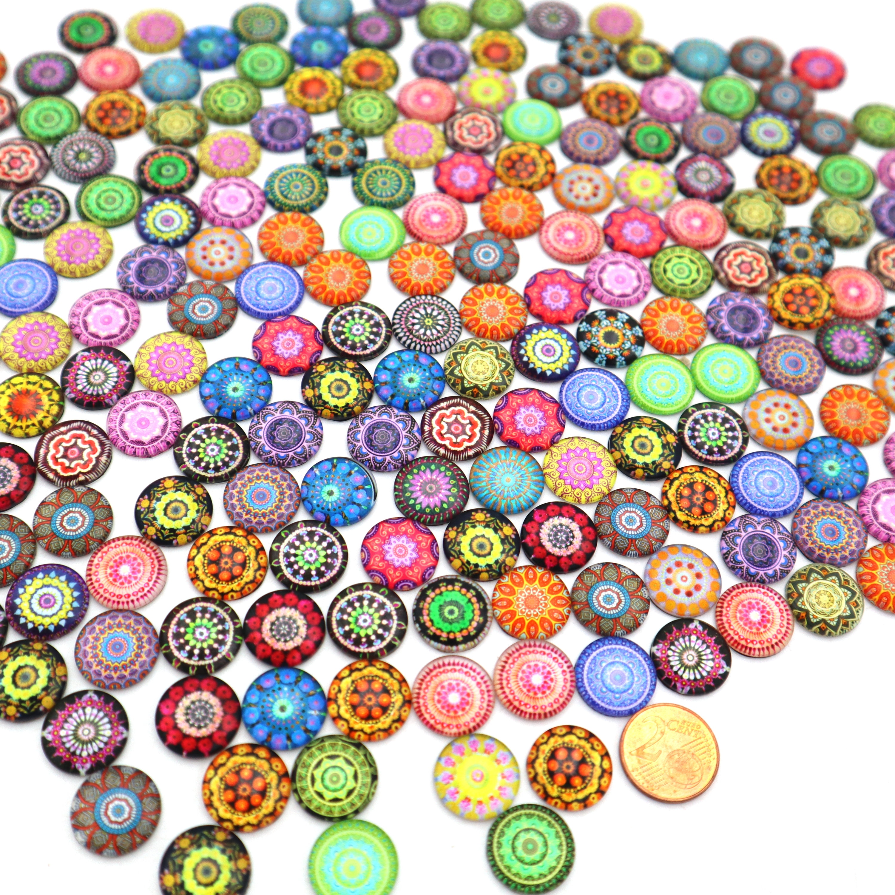 200 Pieces of Glass Nuggets Round Decorative Glass Gems 10mm ,12mm ...