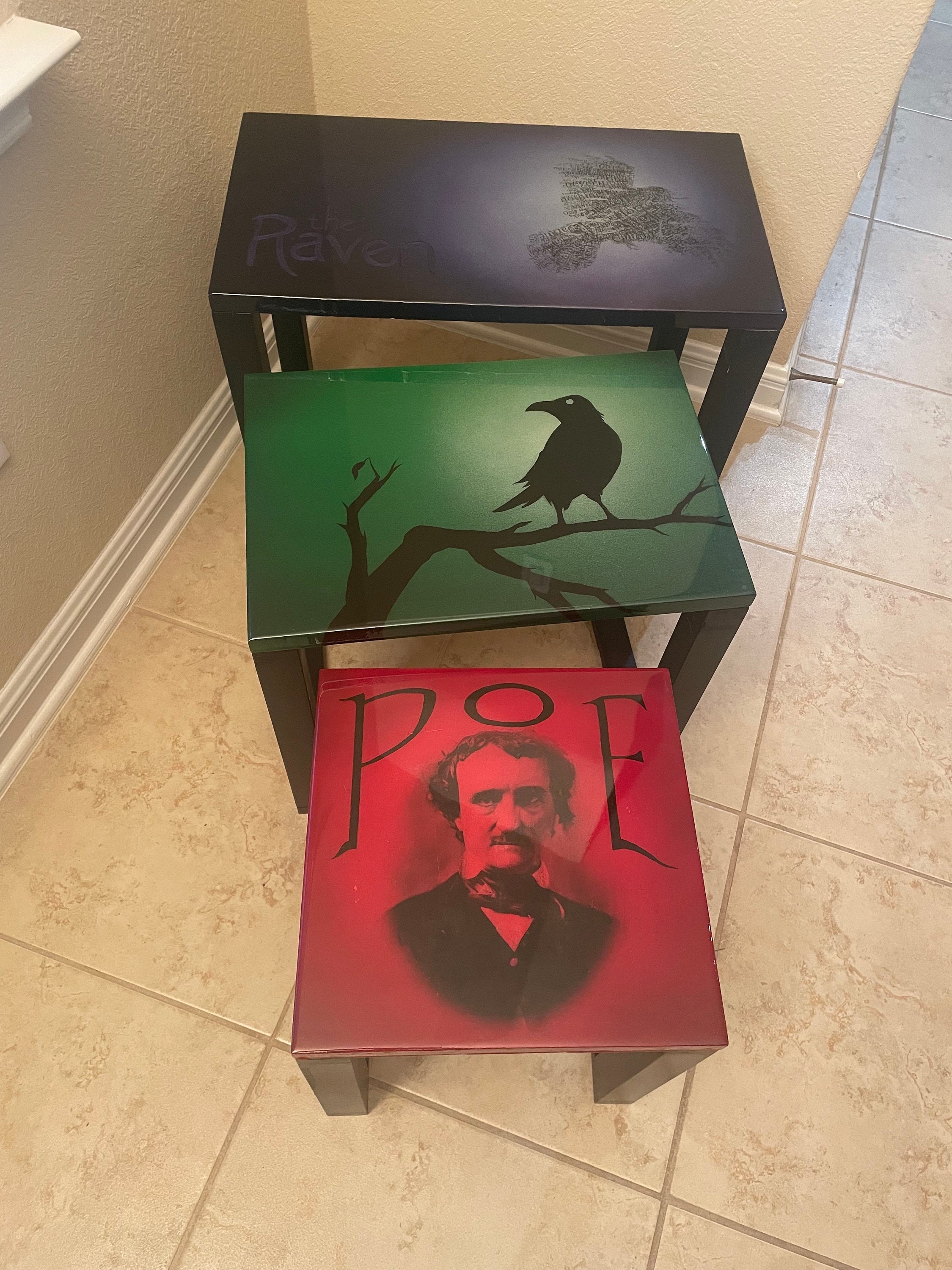 Edgar Allan Poe Raven Stacking Tables — Raven Series - Etsy