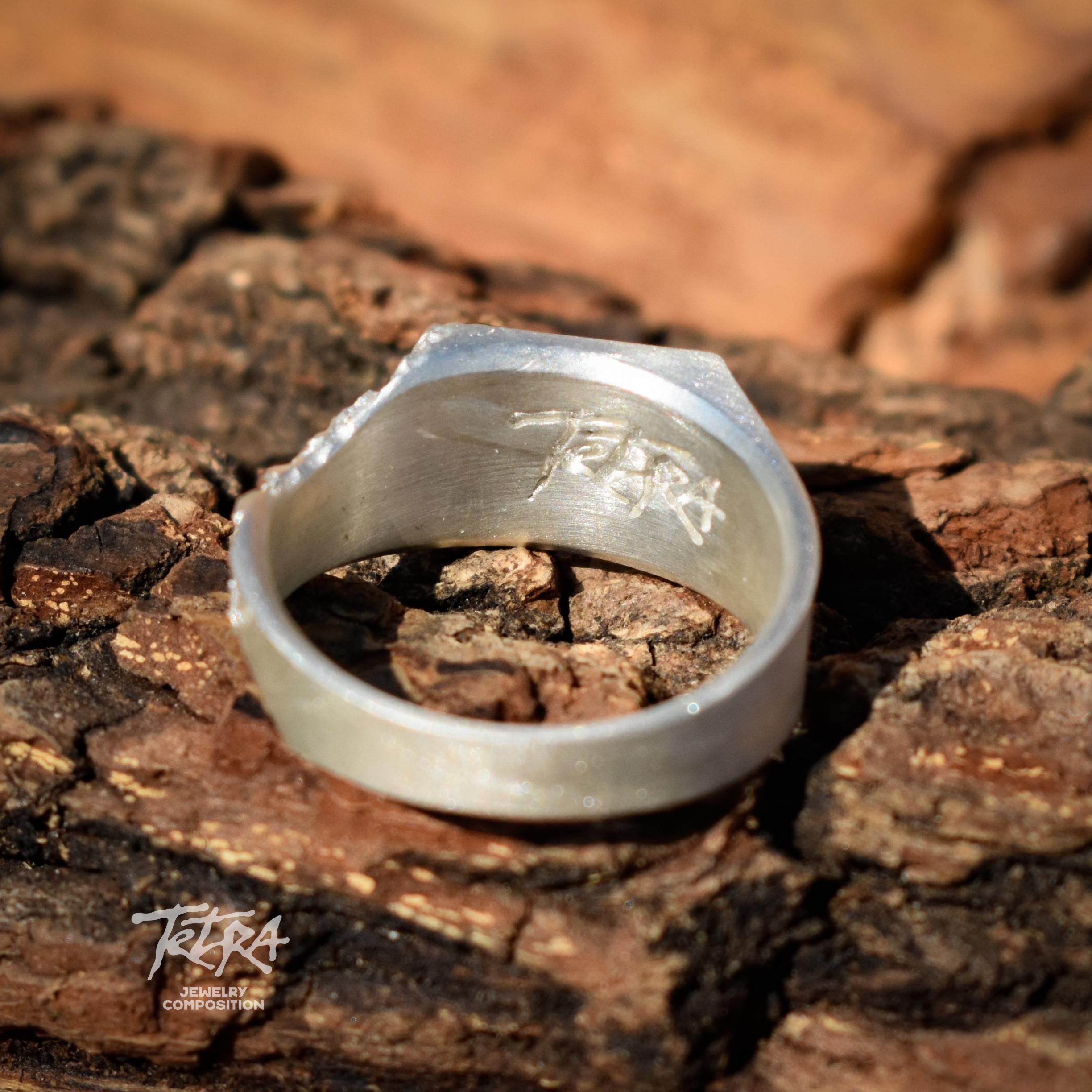 Sterling Silver Signet Ring, Small Custom Signet Ring, Unique Silver ...