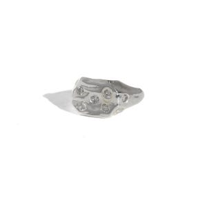 Sand Like Texture Signet Ring, Signet Ring With Diamond for Men and ...