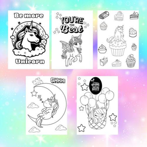 Unicorn Coloring Page Printable, Cute Coloring Pages, Kids Activity ...