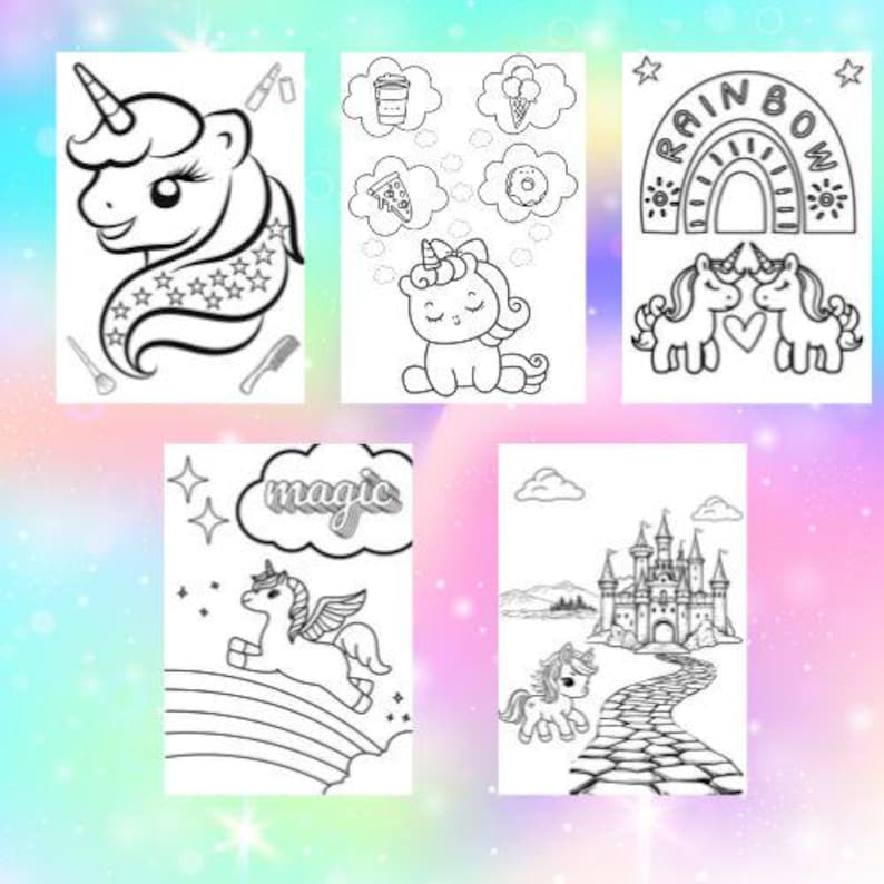 Unicorn Coloring Page Printable, Cute Coloring Pages, Kids Activity ...