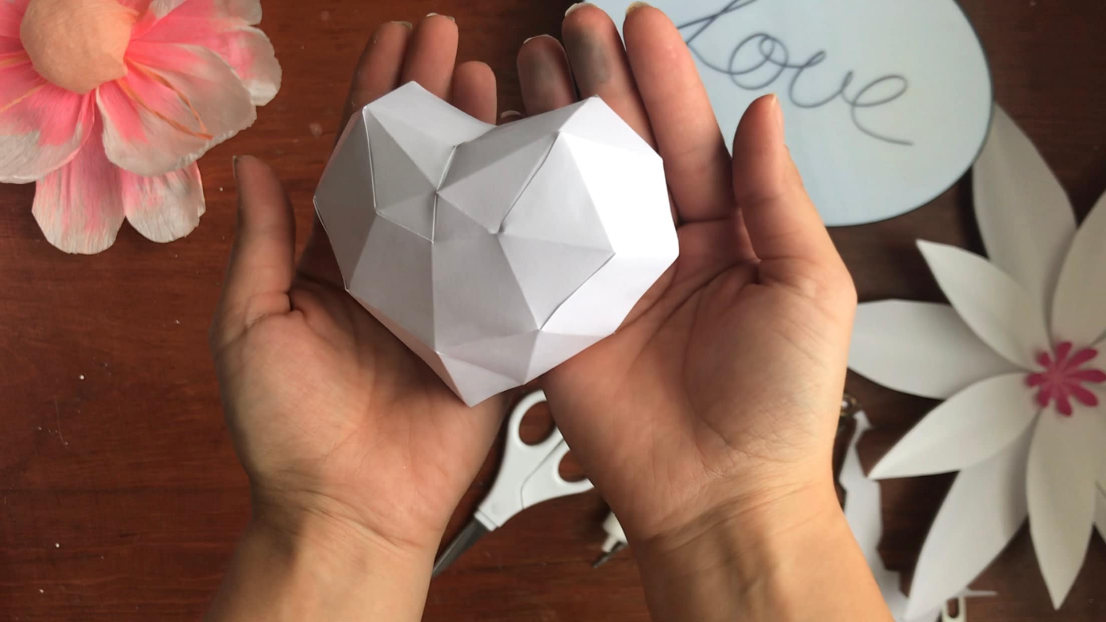 Papercraft Heart, 3D Paper Model. Build Your Own Low Poly Paper ...