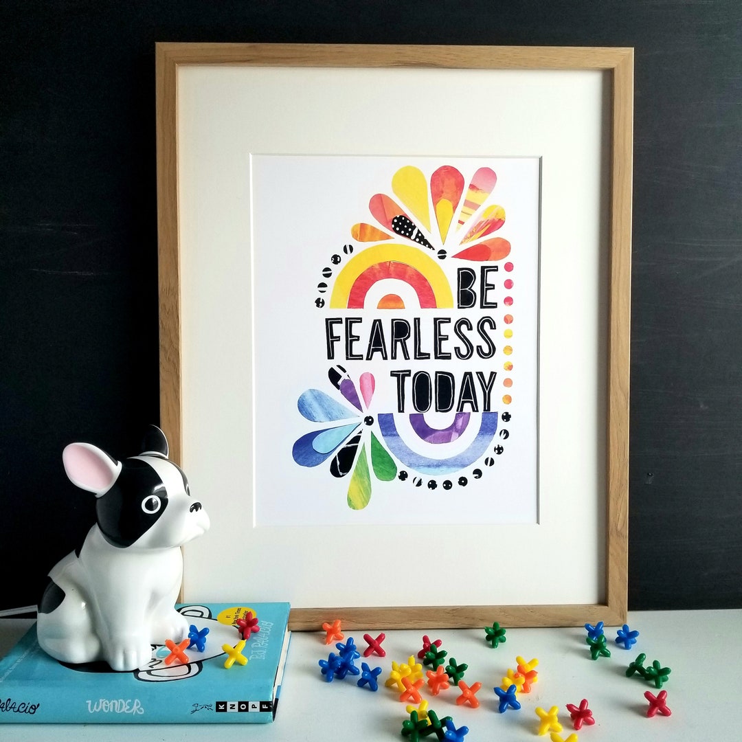 Be Fearless Wall Art, Printable Children Wall Art, Kids Room Decor ...