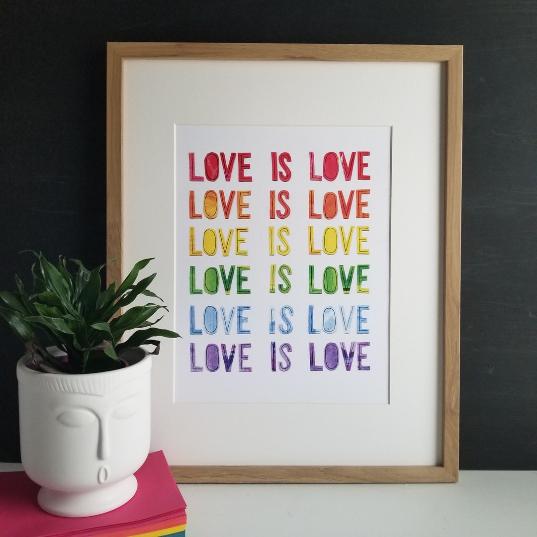 Love is Love Art, LBGTQ Art, Pride Art, Rainbow Printable, Colorful ...
