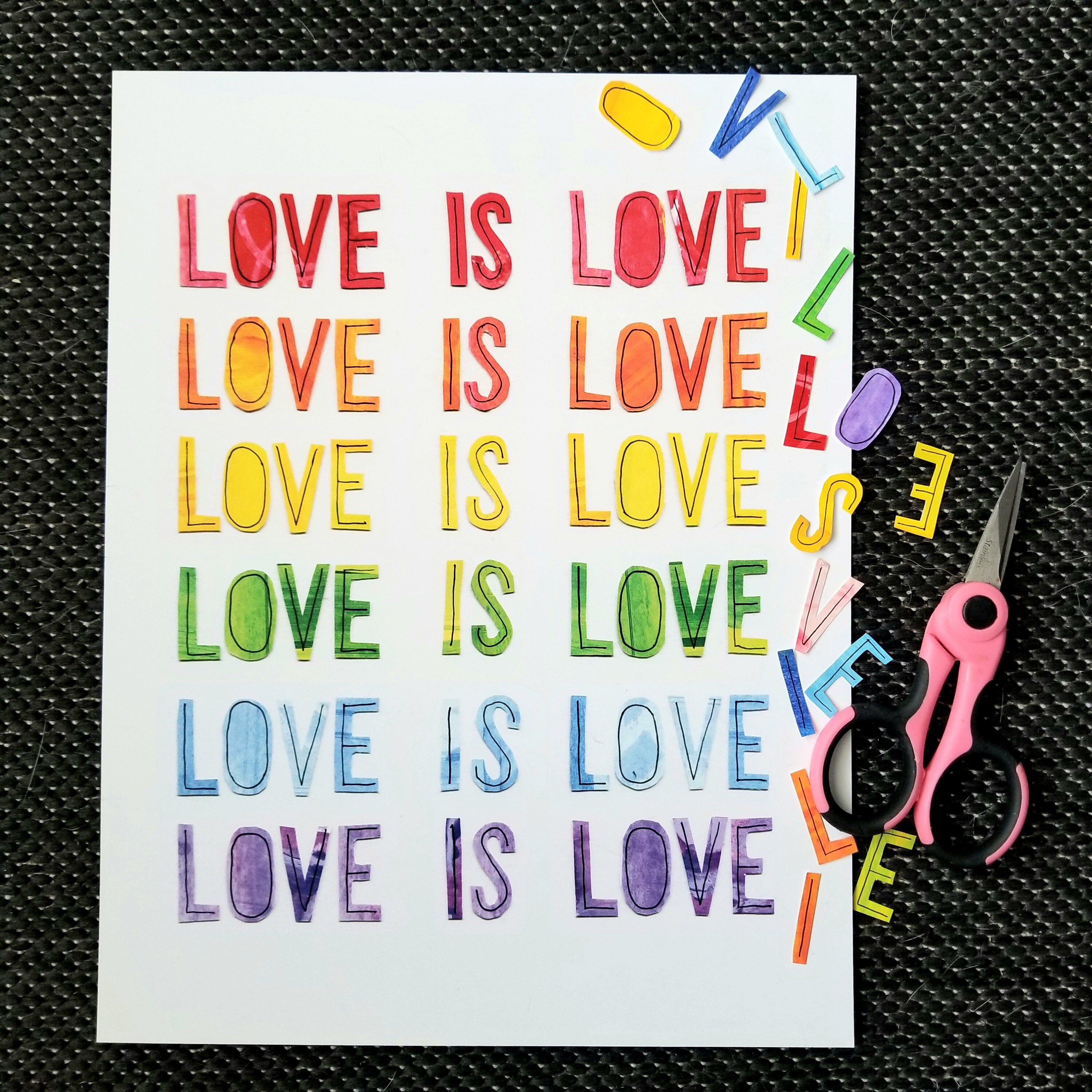 Love is Love Art, LBGTQ Art, Pride Art, Rainbow Printable, Colorful ...