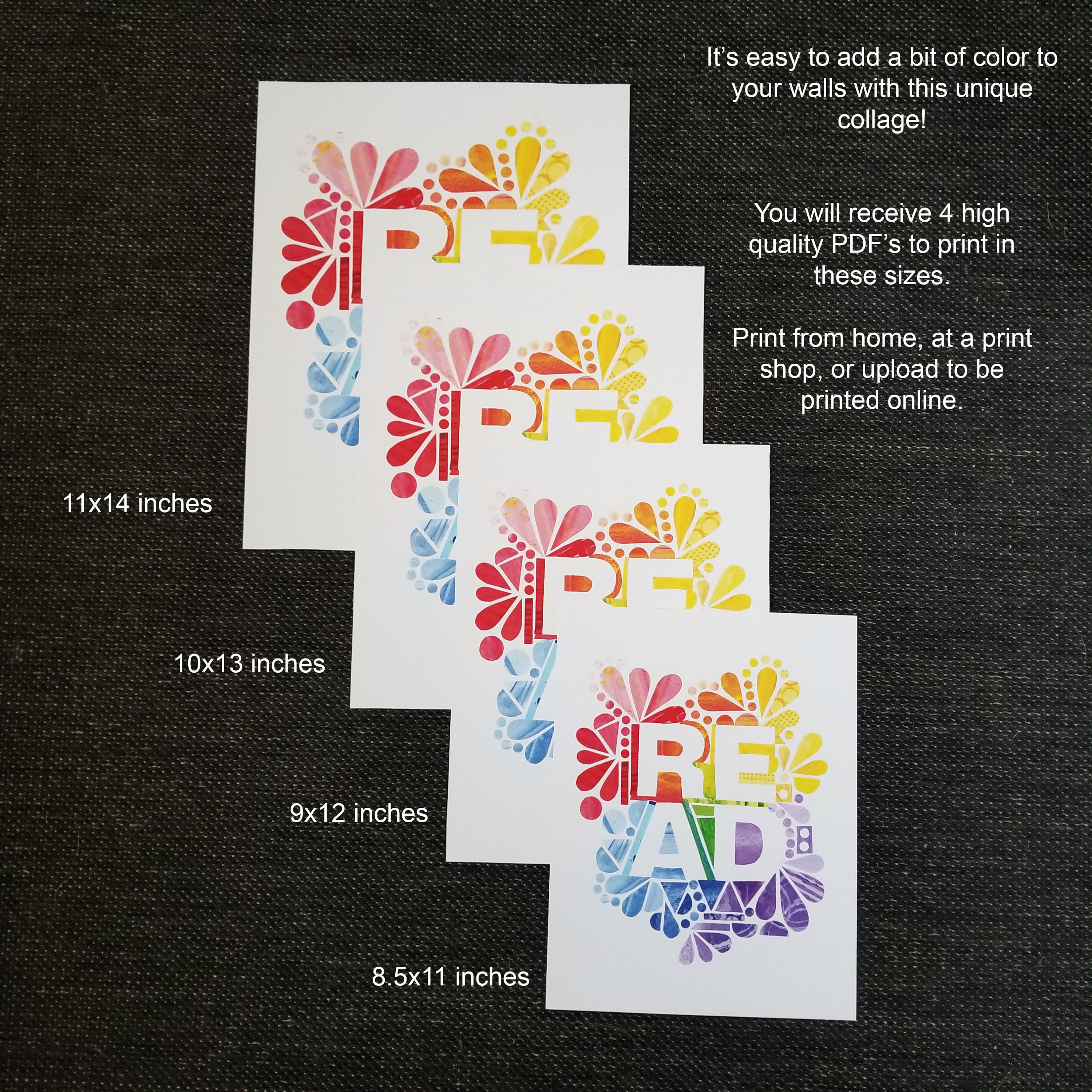 READ Wall Art, Rainbow Wall Art, Library Artwork, Classroom Poster ...