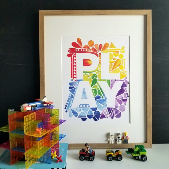 PLAY Wall Art Printable Children's Art Playroom | Etsy