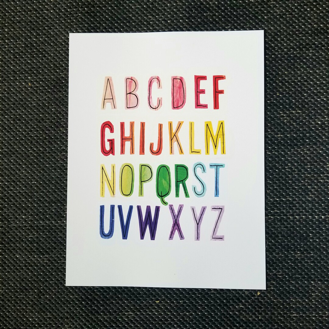 Rainbow Alphabet Wall Art, Alphabet Wall Art, Alphabet Print, ABC Print ...