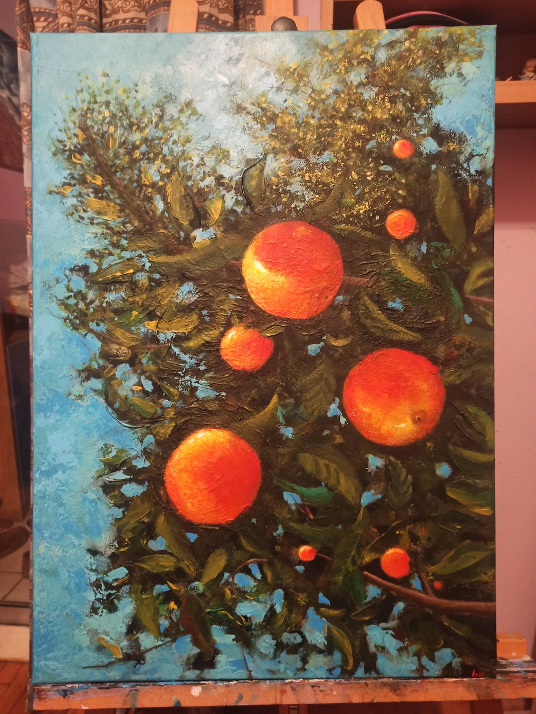 Orange Tree Original Painting on Canvas - Etsy