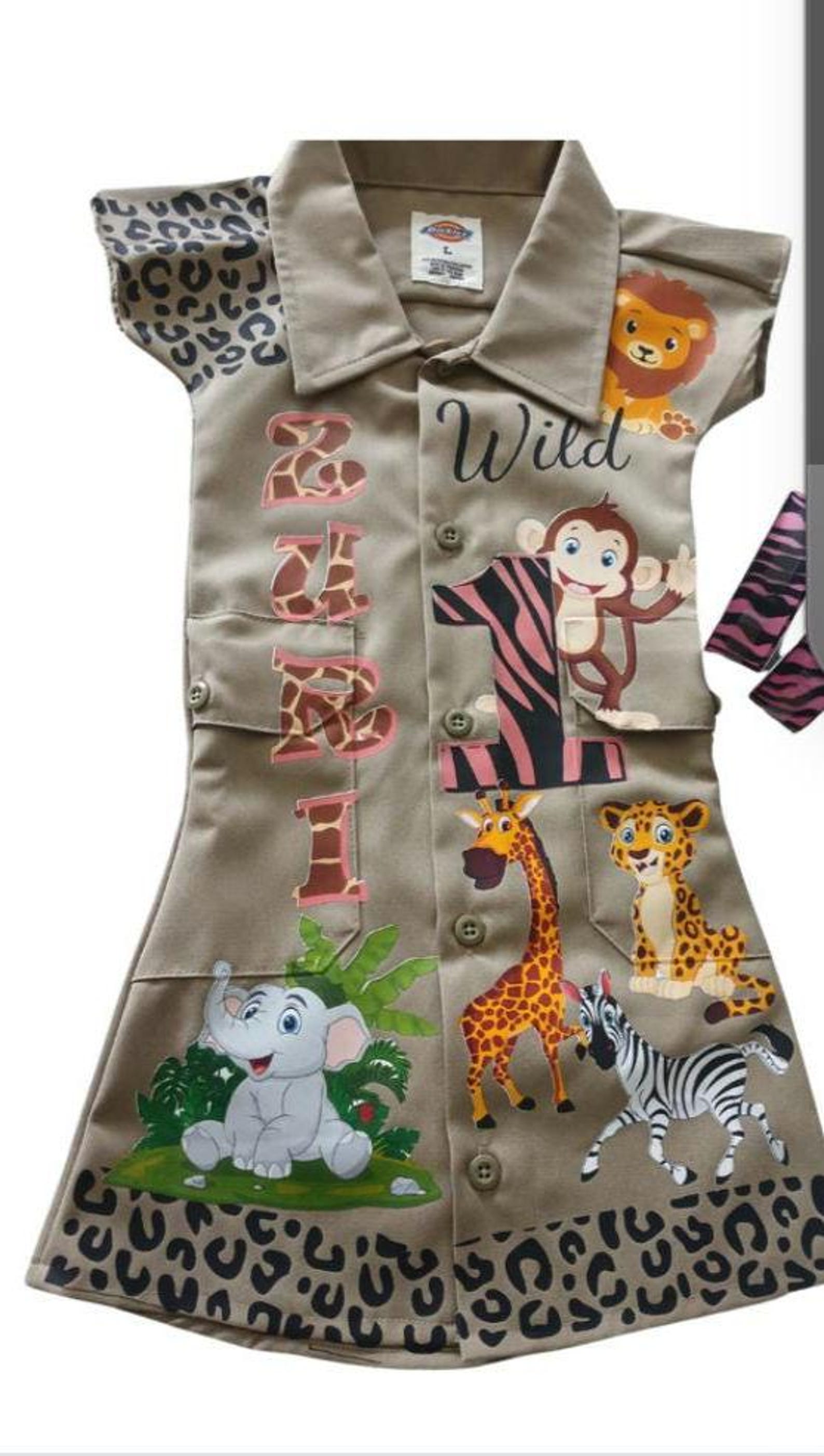 Wild One Zoo Theme Custom Dickie Dress for Babygirl Birthday or Any ...