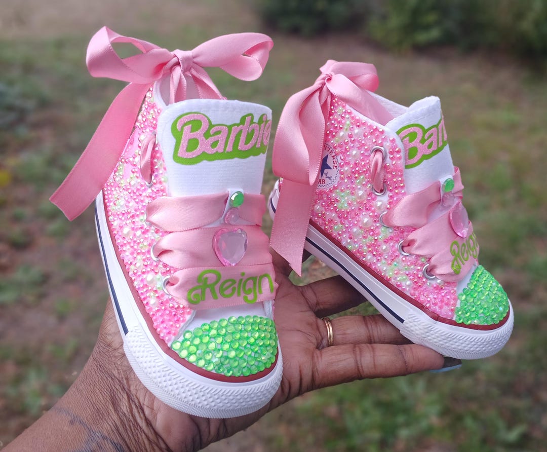 Kids CUSTOM Converse Sneakers With Gem Stones for Birthday Girl Any ...